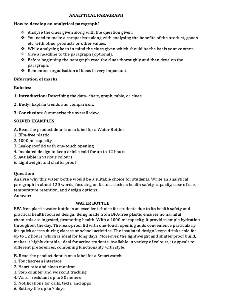 Crafting Effective Analytical Paragraphs | PDF | Smartwatch | Chair