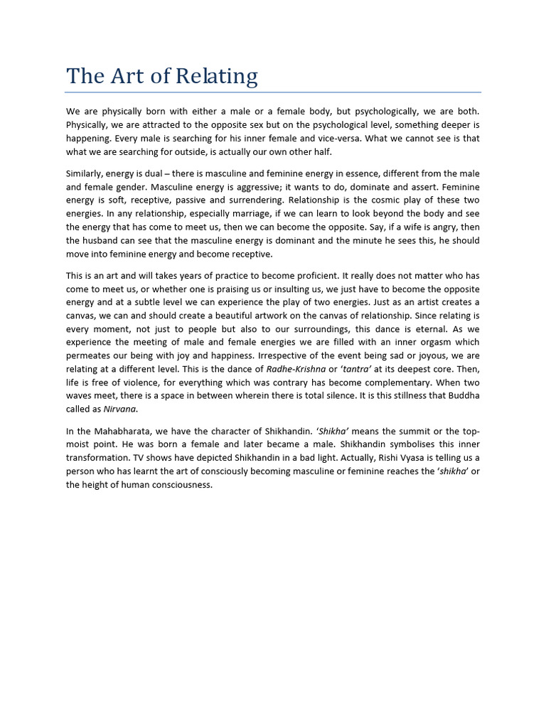 Article 003 - The Art of Relating | PDF