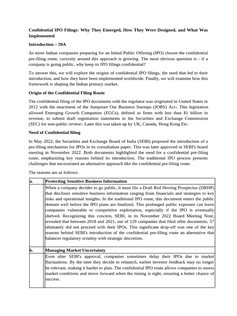 Confidential IPO Filings | PDF | Initial Public Offering | Securities (Finance)