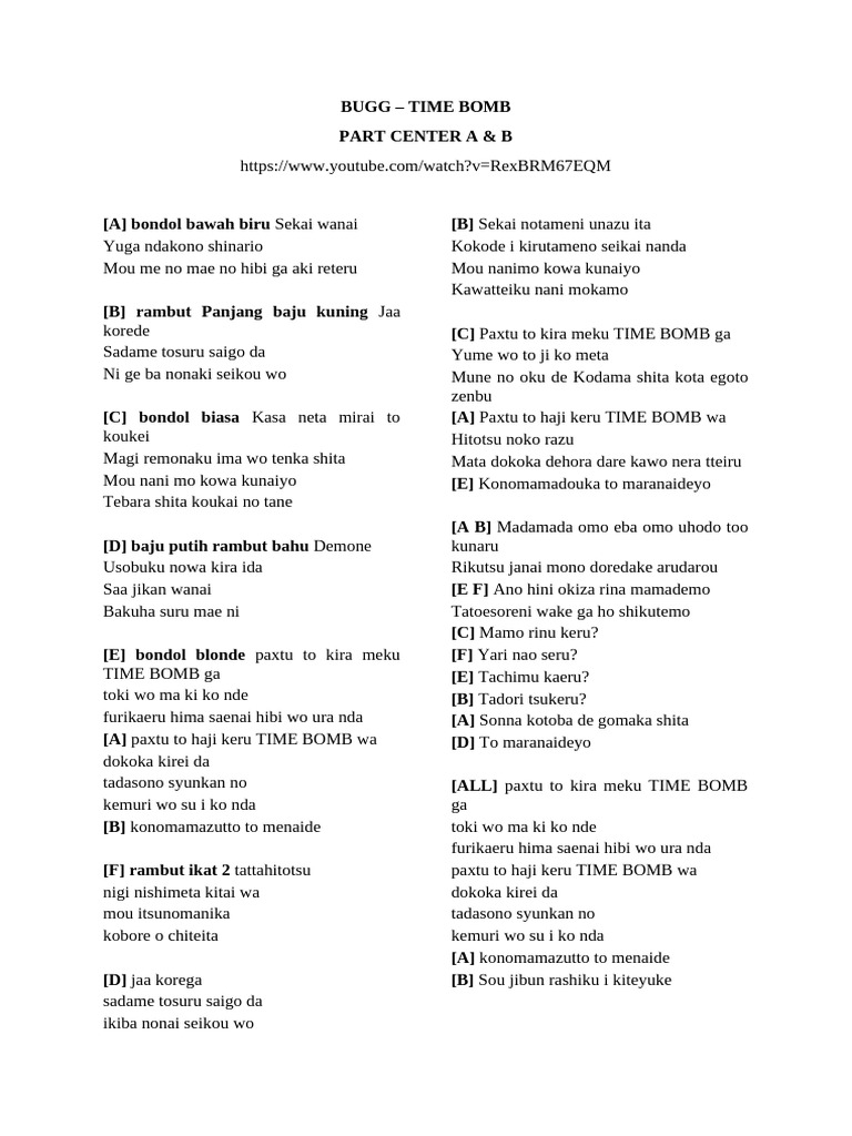 Bugg - Time Bomb Lyrics Analysis | PDF