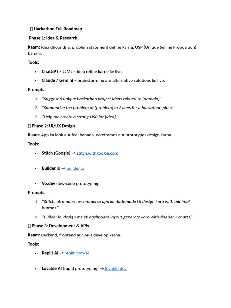 ? Hackathon Full Roadmap | PDF | Enterprise Resource Planning | Cloud ...
