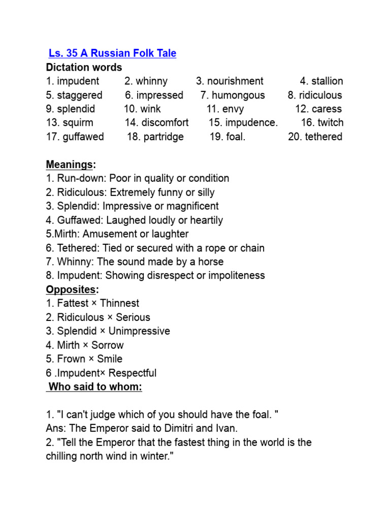 Russian Folk Tale | PDF