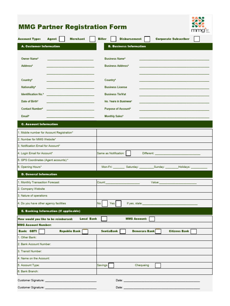MMG Partner Registration Form | PDF