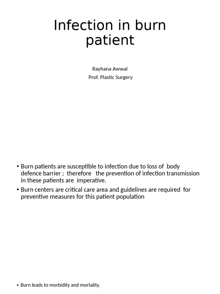 Infection Risks in Burn Patients | PDF | Sepsis | Methicillin Resistant ...
