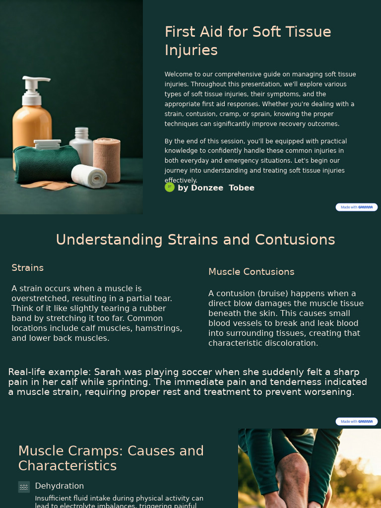 First Aid Guide for Soft Tissue Injuries | PDF | Musculoskeletal System ...