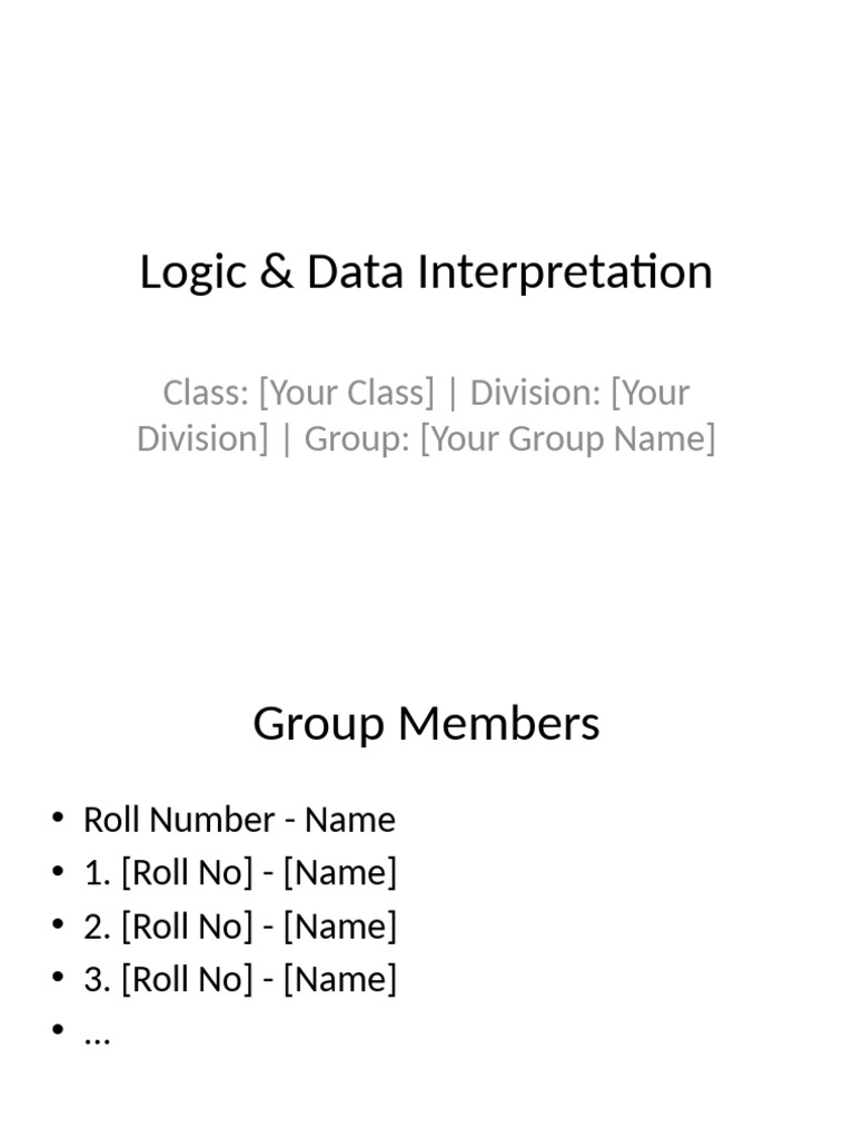 Logic Data Interpretation Presentation | PDF