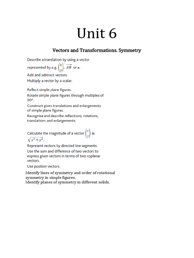 Vectors and Symmetry in Geometry | PDF