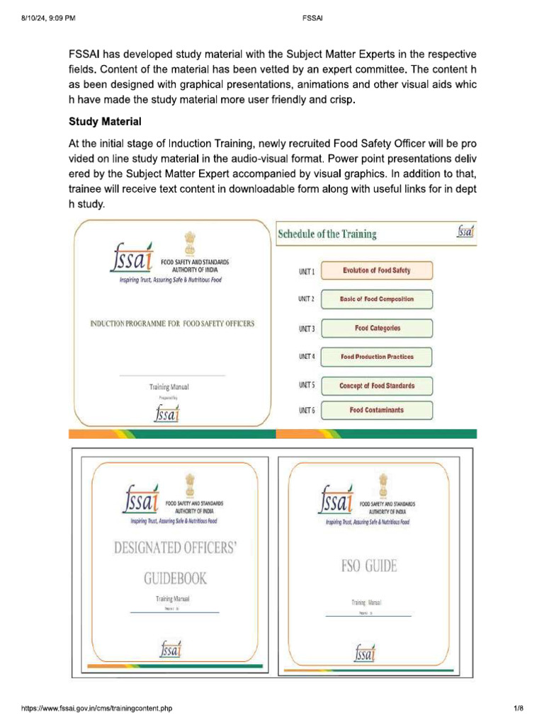 Fssai Study | PDF