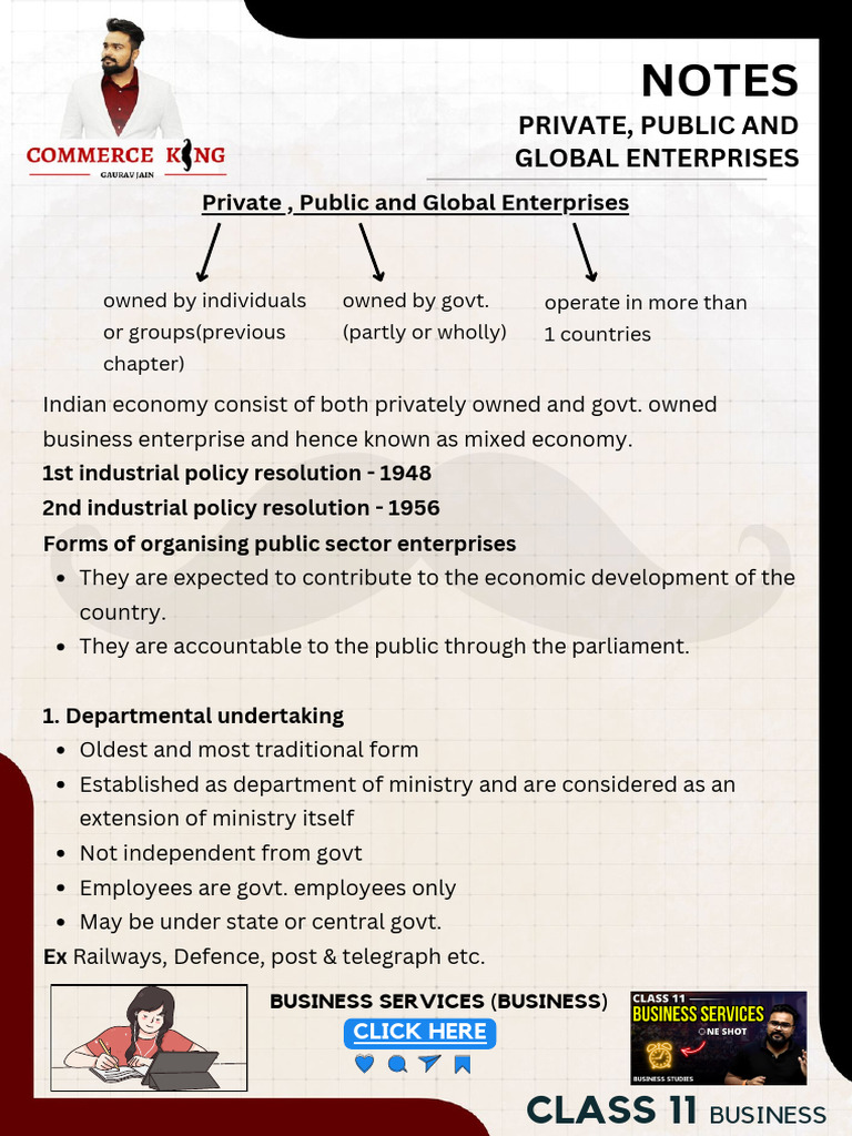 Privare, Public and Global Enterprises | PDF | Public–Private ...