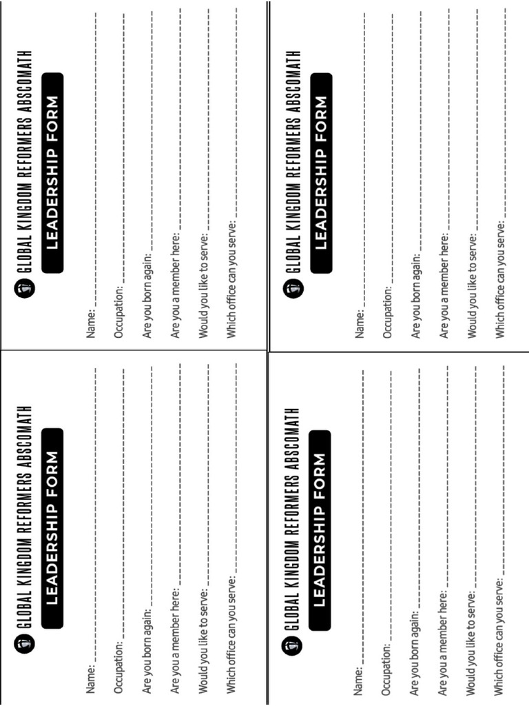 Leadership Form | PDF