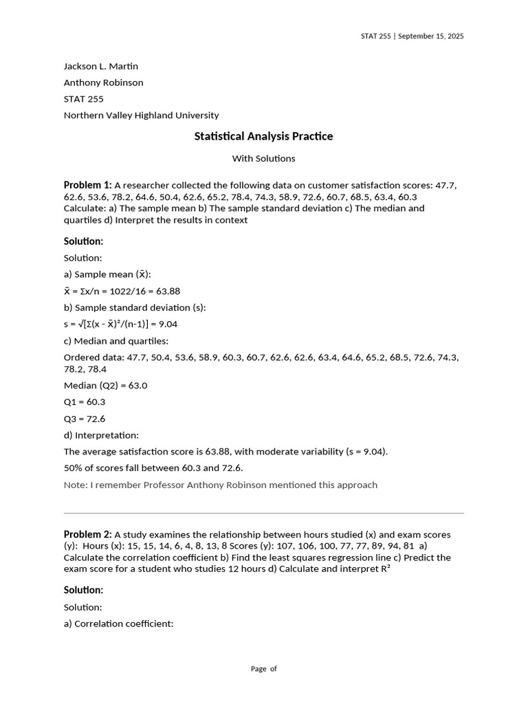 STA 265 Statistics Spring2022 Solutions 2698 | PDF | Scientific Method ...