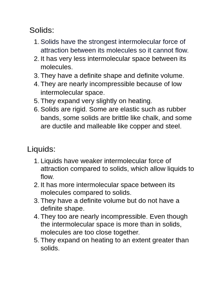 Properties of Solids, Liquids, and Gases | PDF