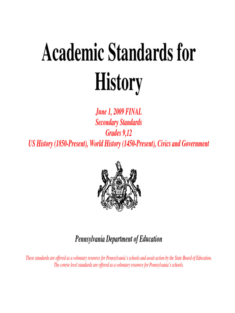 Pennsylvania History Academic Standards | PDF | Opinion | Knowledge