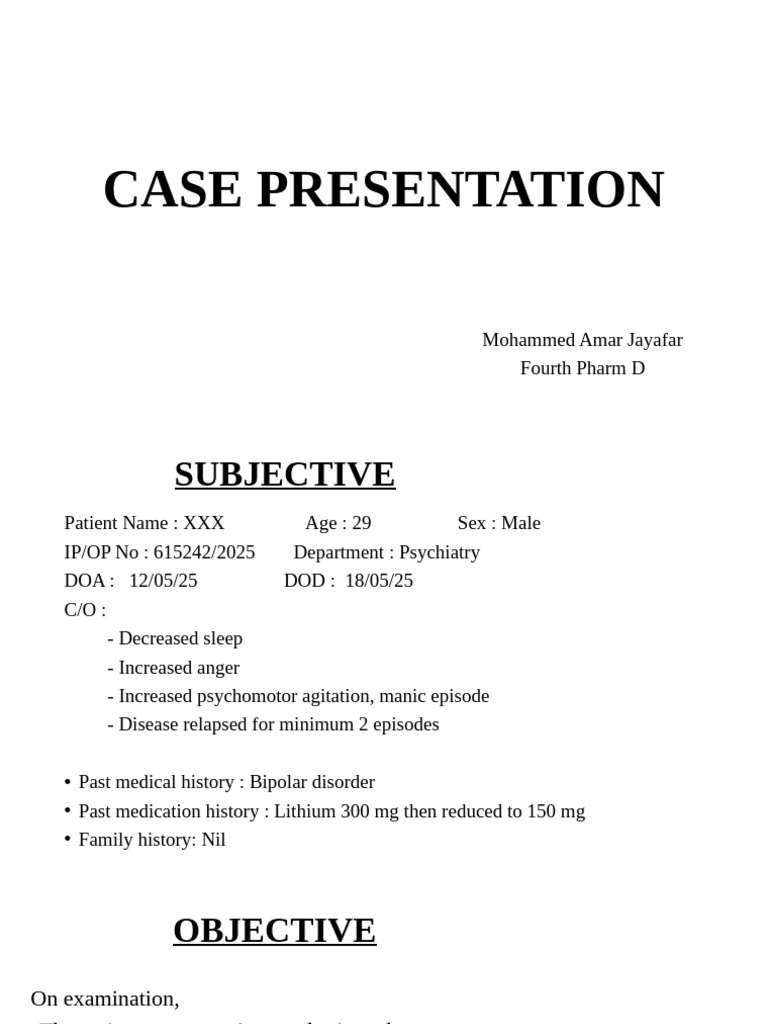 Bipolar Disorder Case Study and Management | PDF | Mood Disorders | Mania