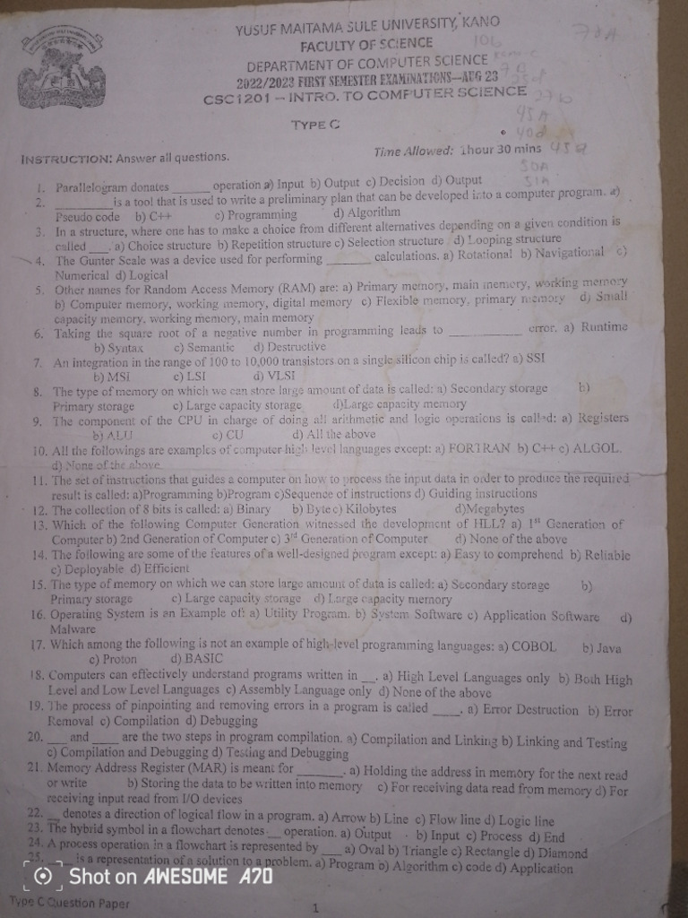 CSC 101 190019 | PDF