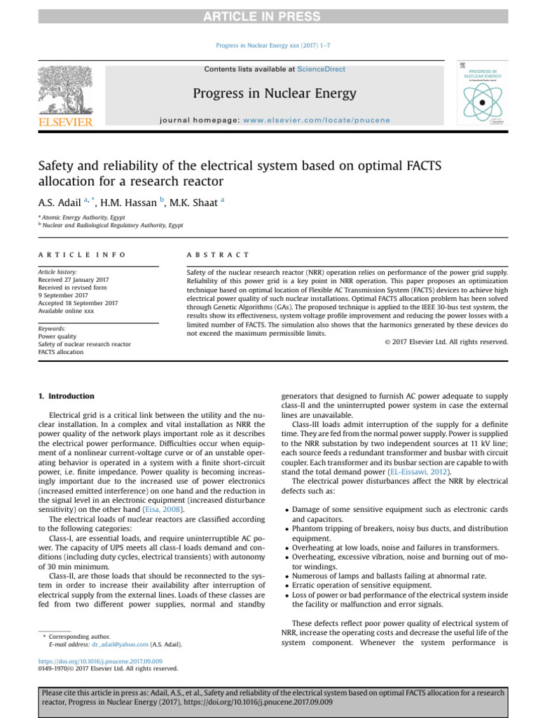 Safety and Reliability of The Electrical | PDF | Electrical Grid ...