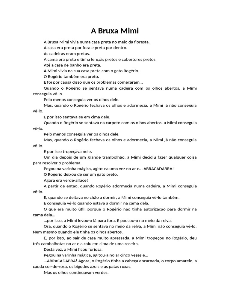 A Magia da Bruxa Mimi e seu Gato | PDF | Gatos