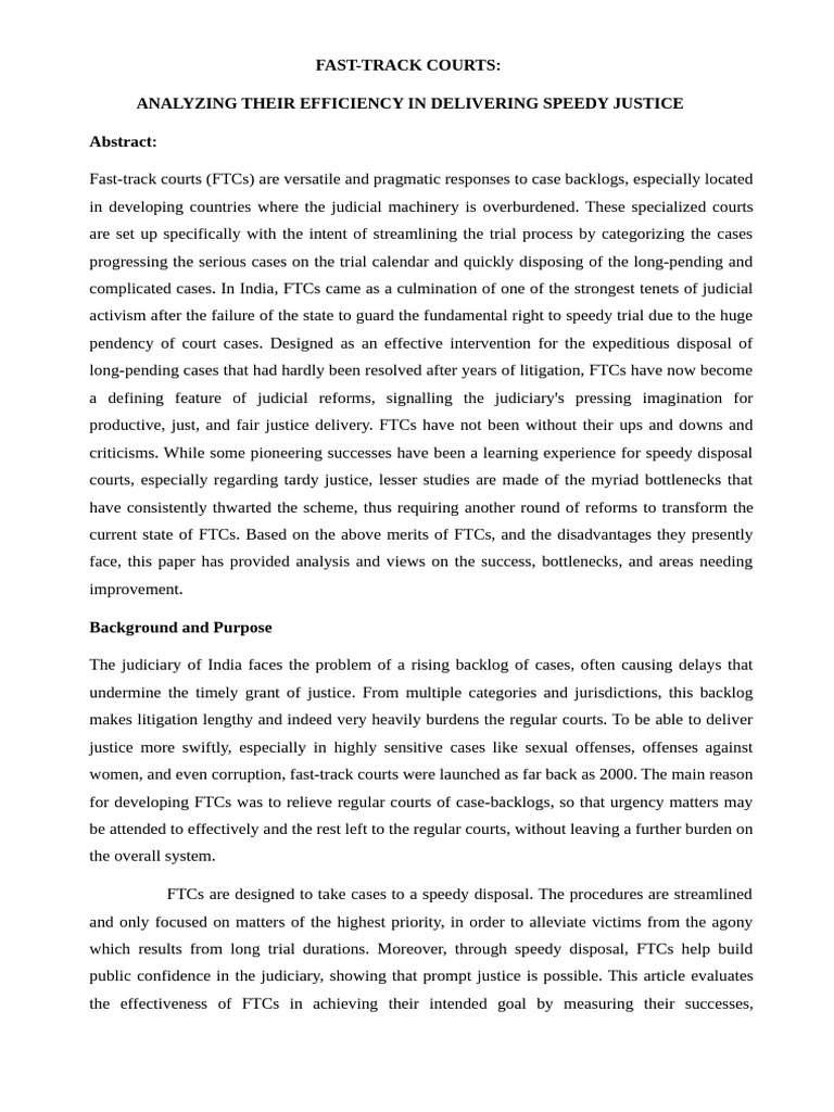 Fast Track Court Article | PDF | Federal Trade Commission | American ...