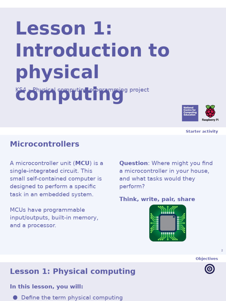 Lesson 1 Slides - Physical Computing | PDF | Microcontroller | Computer ...