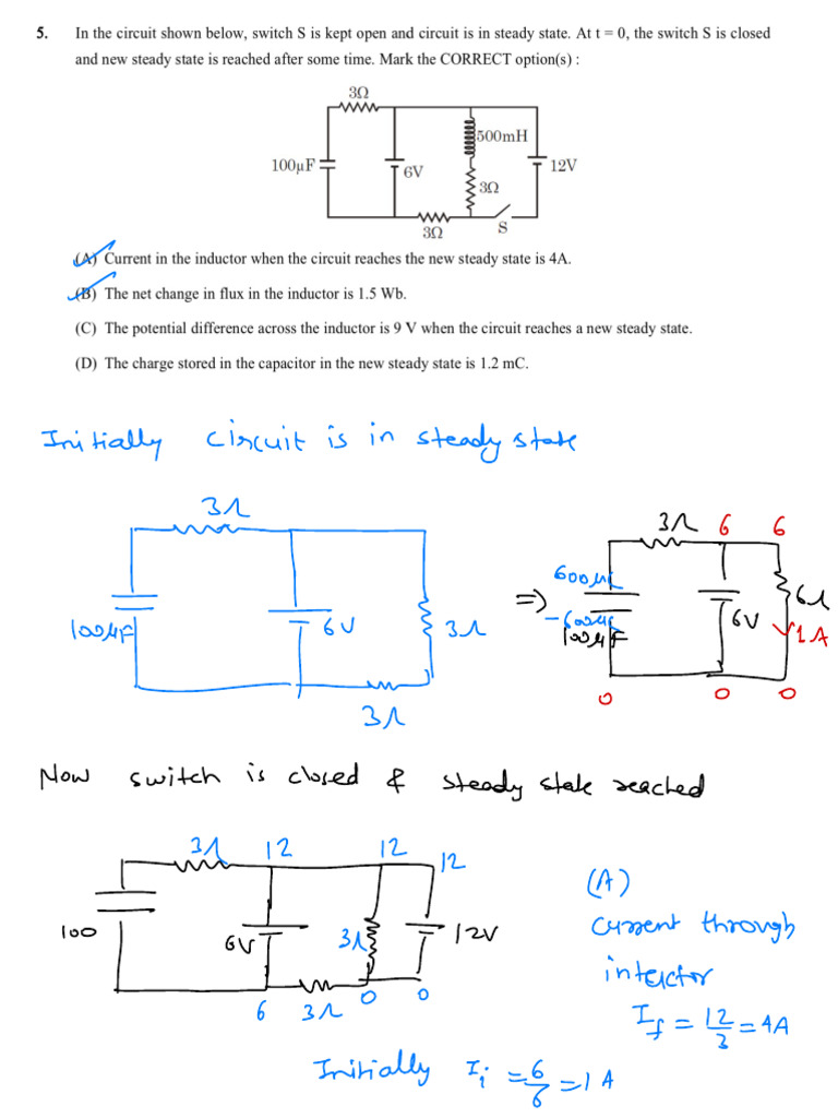 Circuit Analysis: Steady State Changes | PDF