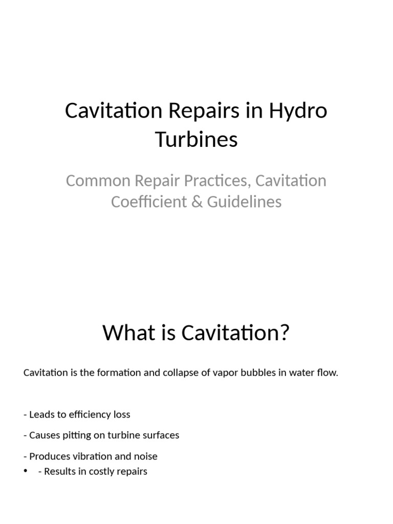 Cavitation Repairs Presentation | PDF | Transparent Materials | Applied ...