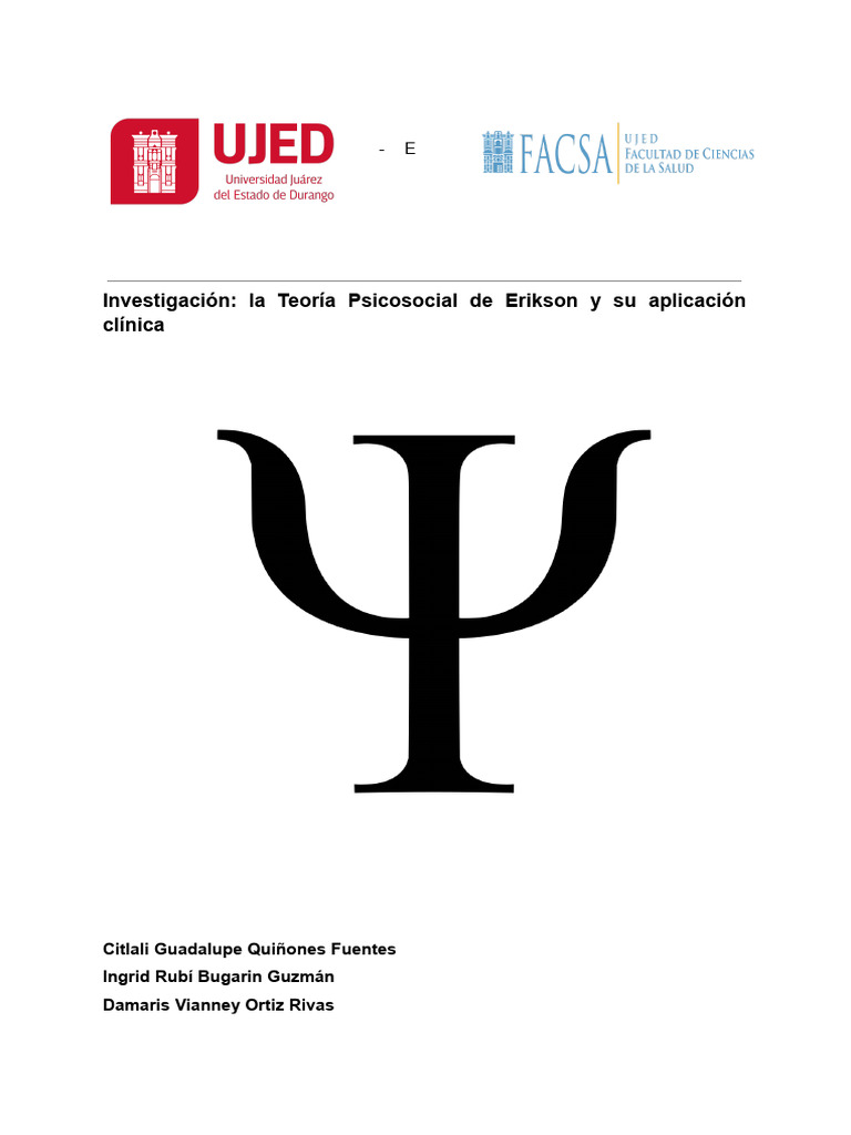 Teoría Psicosocial de Erikson: Identidad y Etapas | PDF | Sicología ...