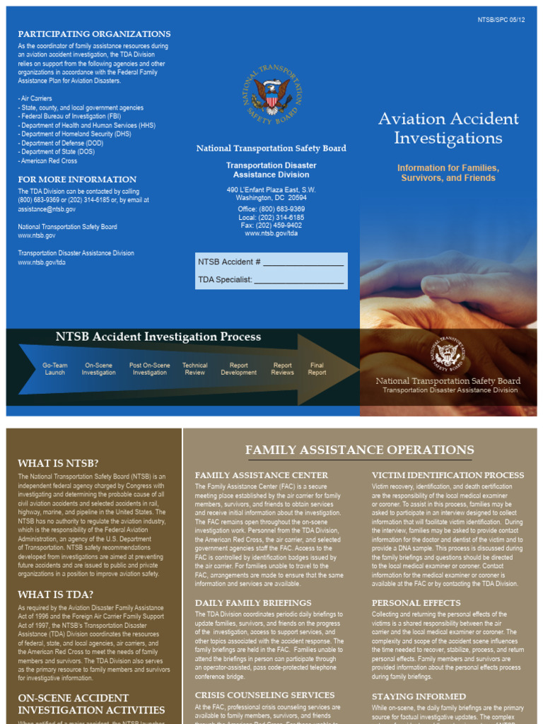 TDA Major Aviation Accidents Brochure | PDF | National Transportation ...