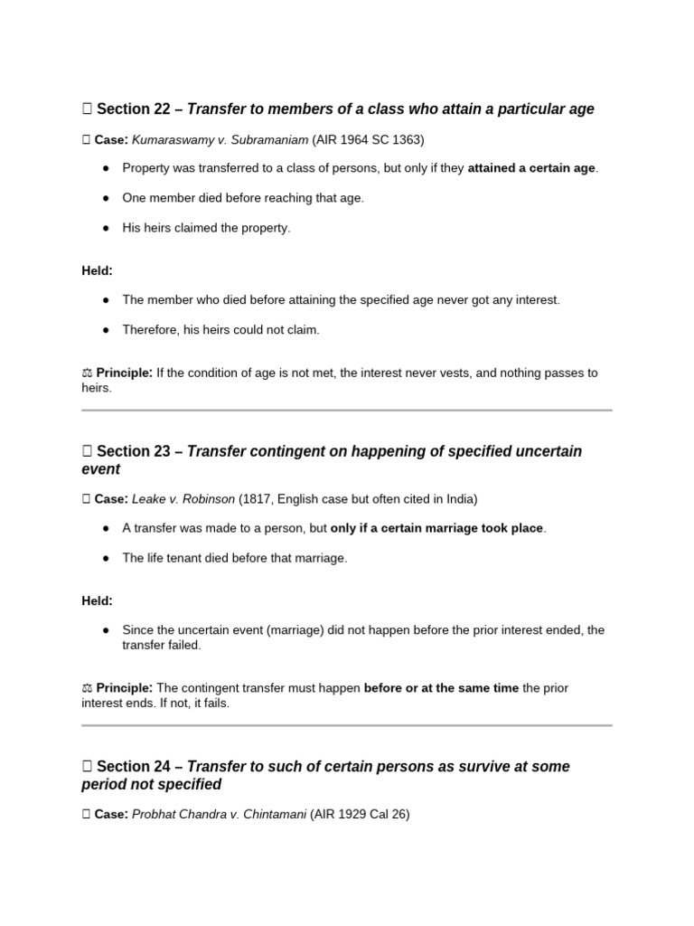 ? Section 22 - Transfer To Members of A Class Who Attain A Particular ...
