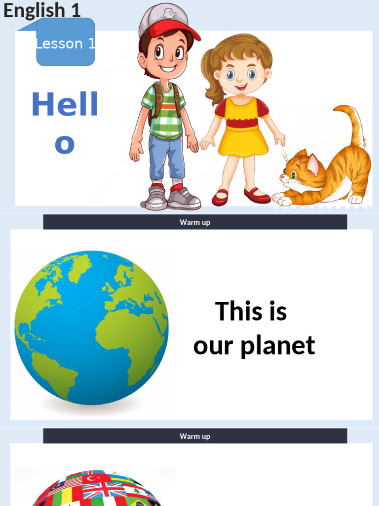 English Lesson 1: Greetings and Practice | PDF