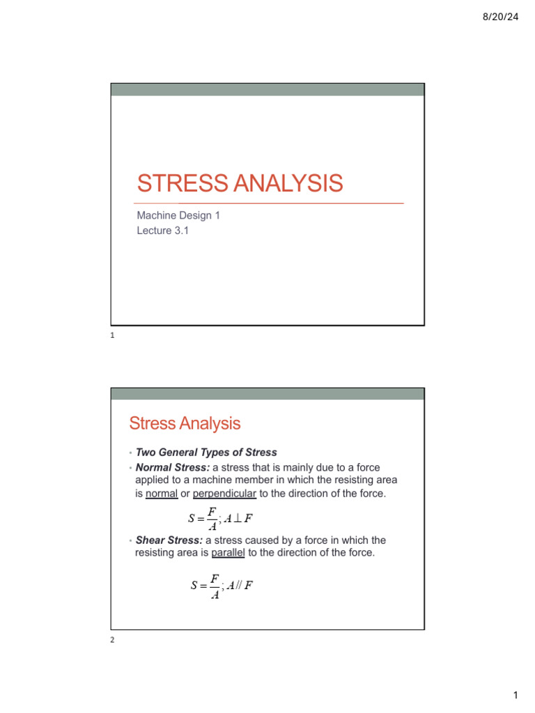 L3.1 Simple Stress Analysis | PDF | Bending | Deformation (Engineering)