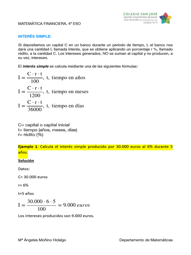 Interés Simple y Compuesto en Finanzas | PDF