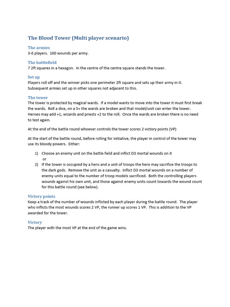 Blood Tower Multiplayer Battle Guide | PDF