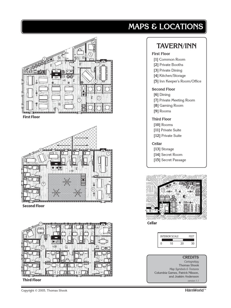 HârnWorld Tavern Map and Layout Guide | PDF