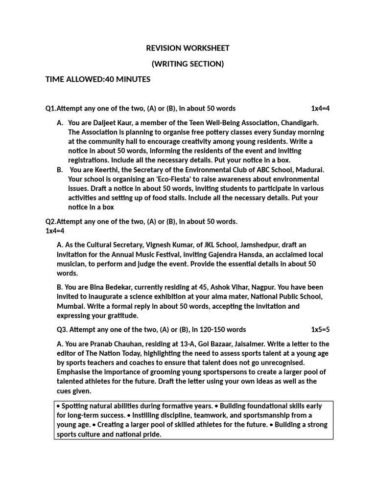Revision Worksheet 1 (2.09.25) | PDF | Human Communication | Communication
