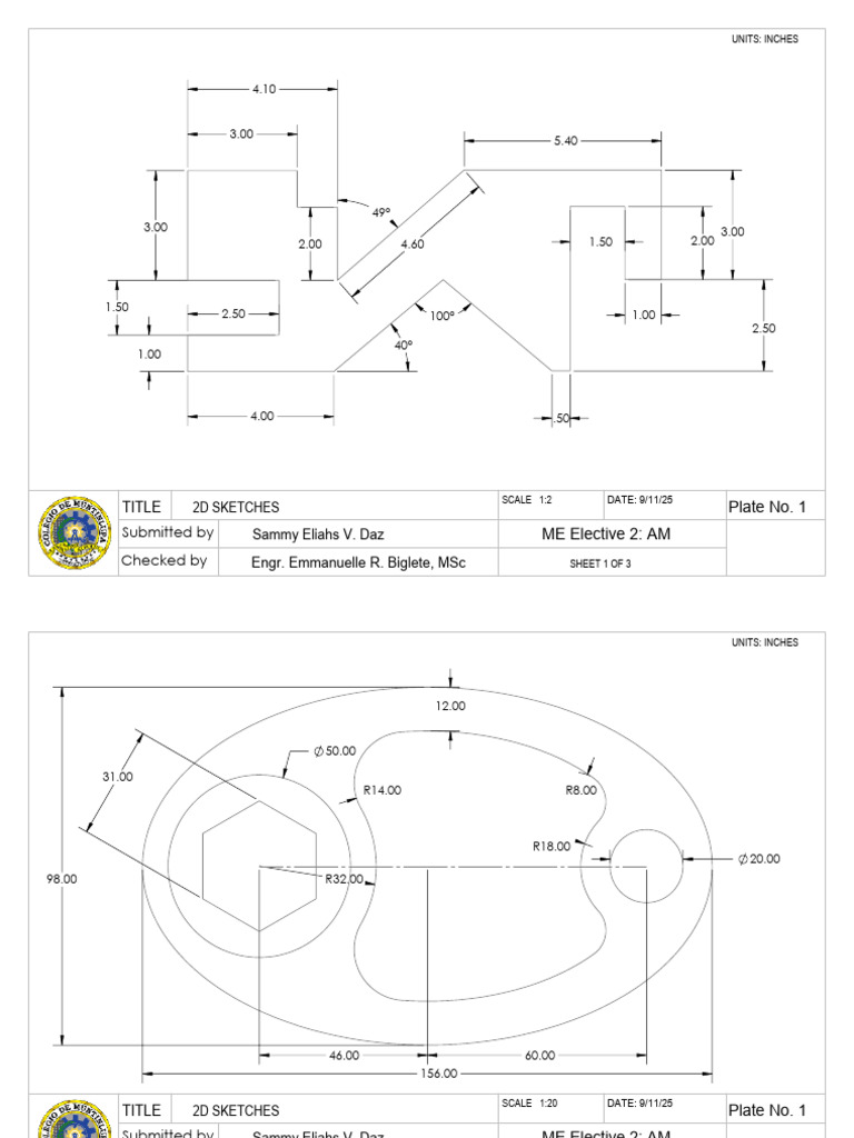 2D Engineering Sketches for ME Elective | PDF