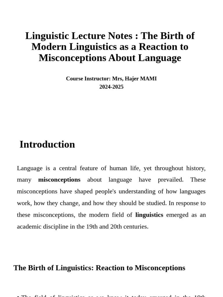 Birth of Modern Linguistics Explained | PDF | Linguistics | Language ...