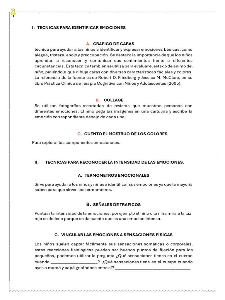 Técnicas para Identificar Emociones en Niños | PDF