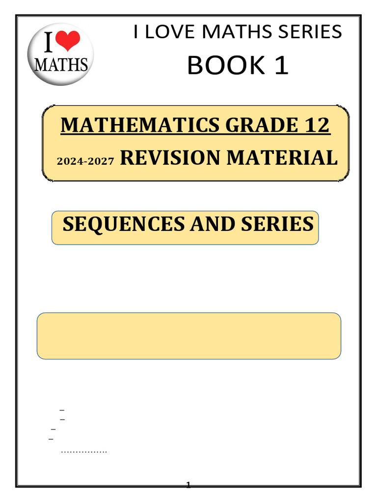 I Love Maths Series Book 1 - Sequences and Series | PDF | Sequence ...