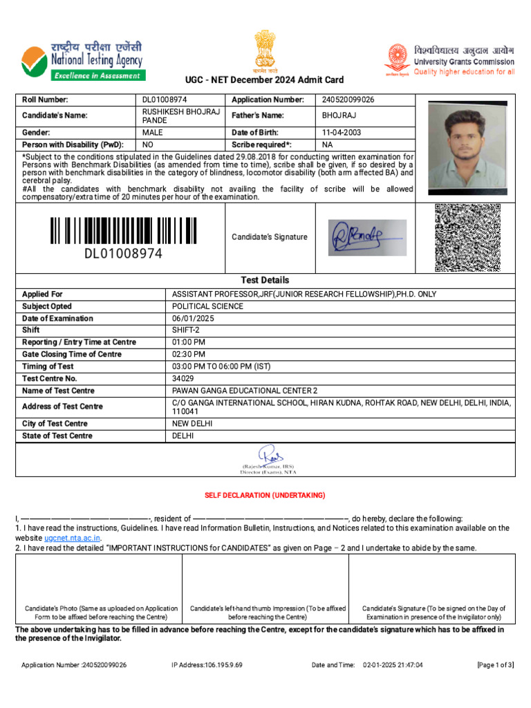University Grants Commission (UGC) - NET - India | PDF