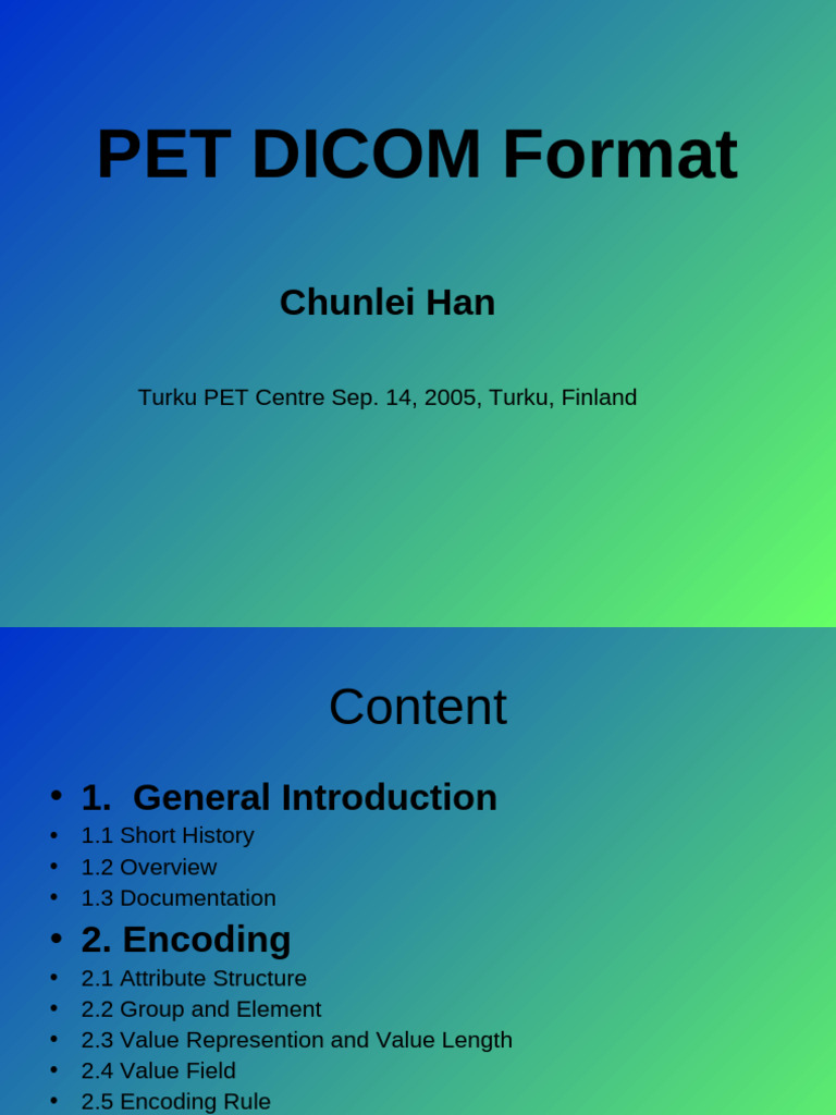 Understanding PET DICOM Format Basics | PDF | Medical Imaging | Computing