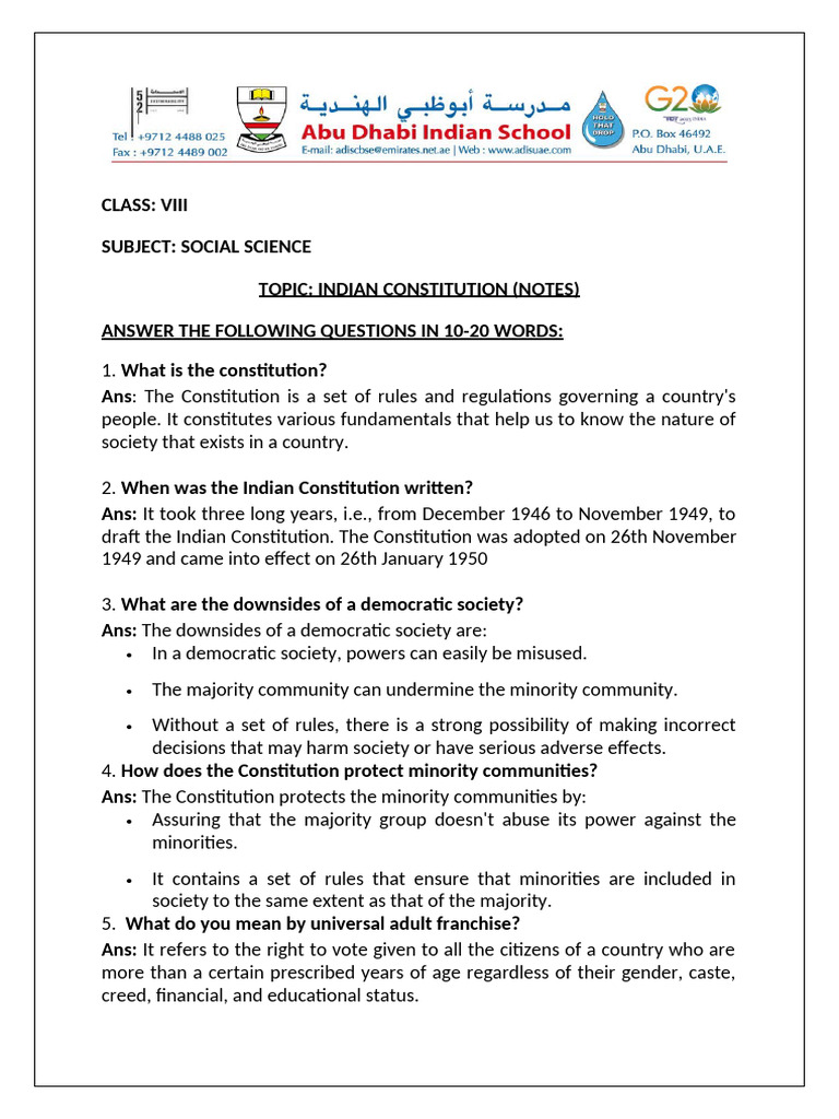 Indian Constitution Notes New | PDF | Constitution | Democracy