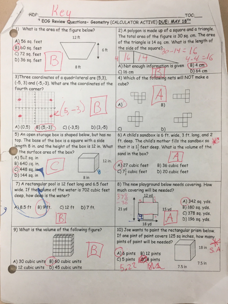 Eog Review G Key | PDF