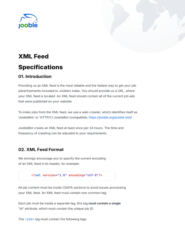 XML Feed Specifications | PDF | Xml | World Wide Web Consortium Standards