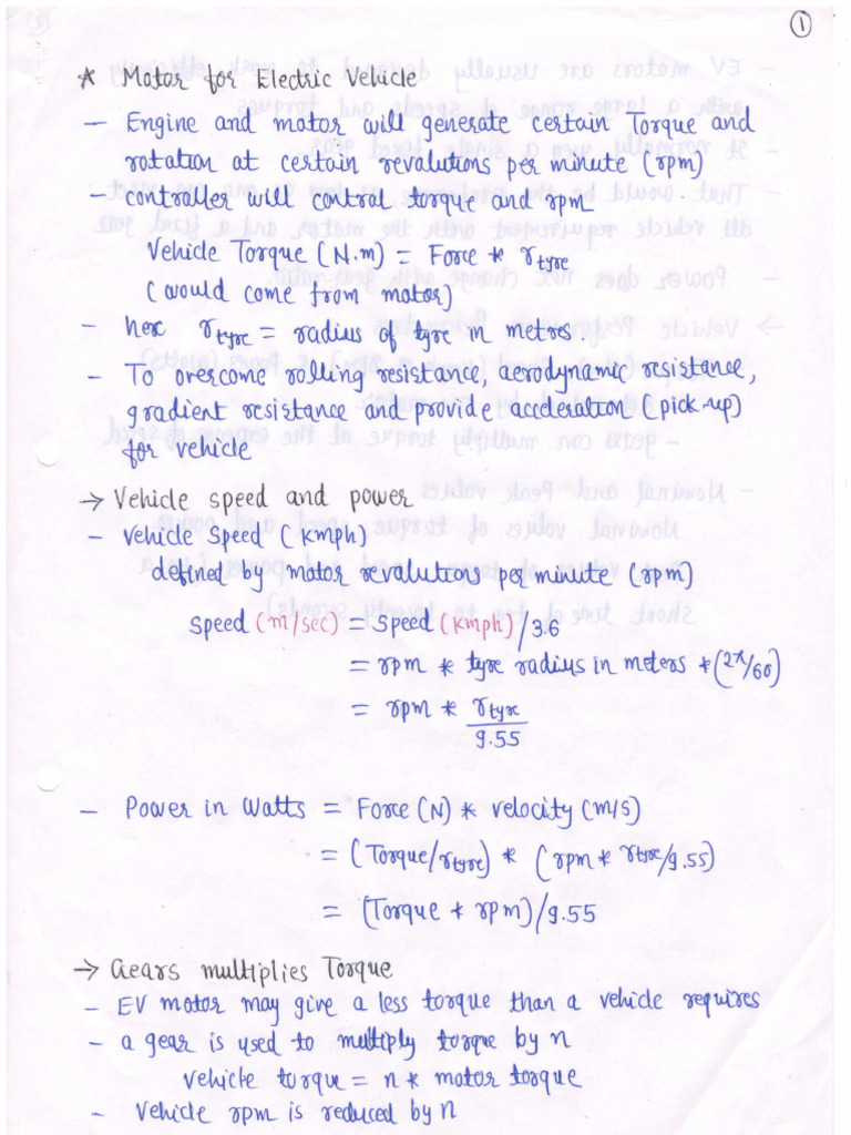 Electric Vehicle Engine Performance Guide | PDF