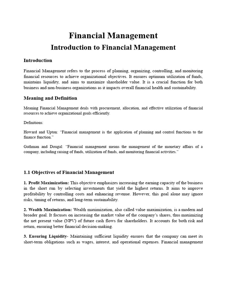 Essentials of Financial Management Explained | PDF | Investing | Cost ...