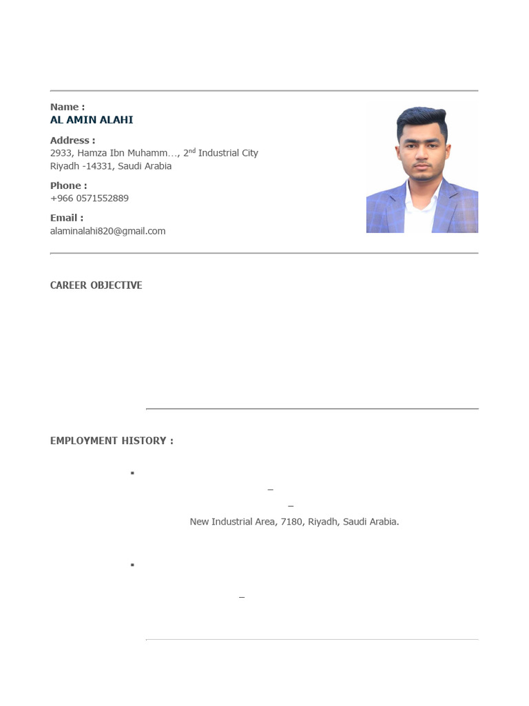 CV_ Al Amin Alahi | PDF | Bangladesh