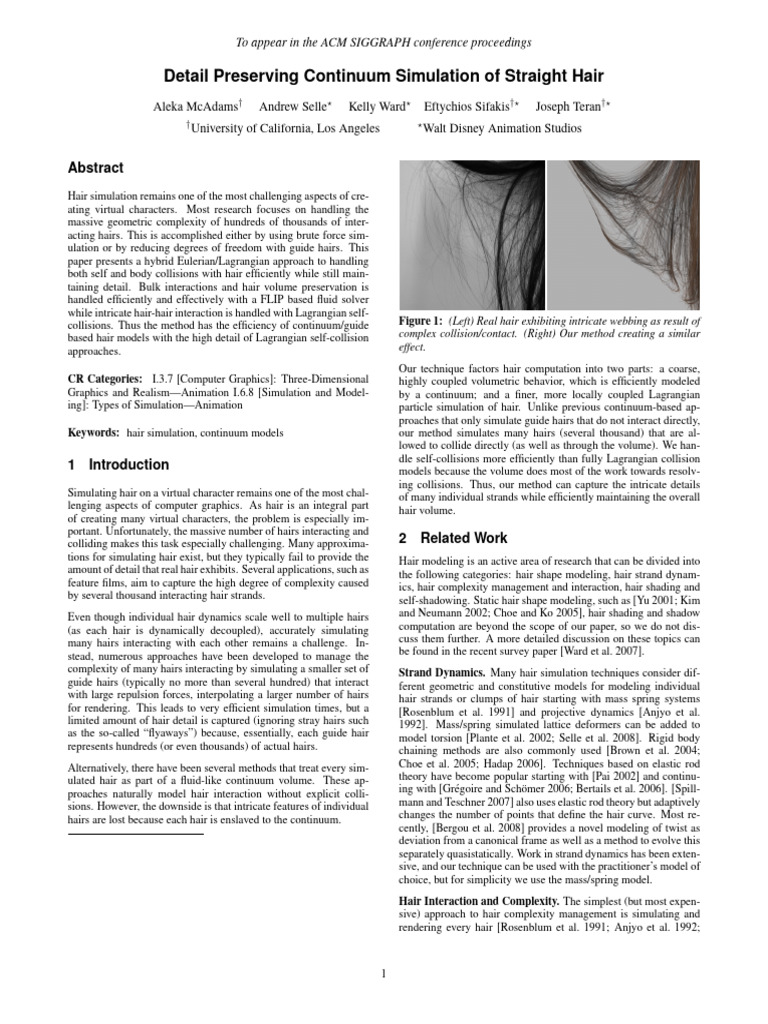 Detail-Preserving Hair Simulation | PDF | Continuum Mechanics | Simulation