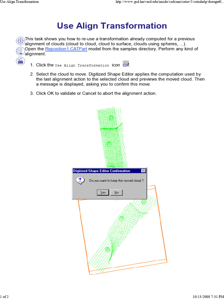 Reusing Align Transformations in CATIA | PDF