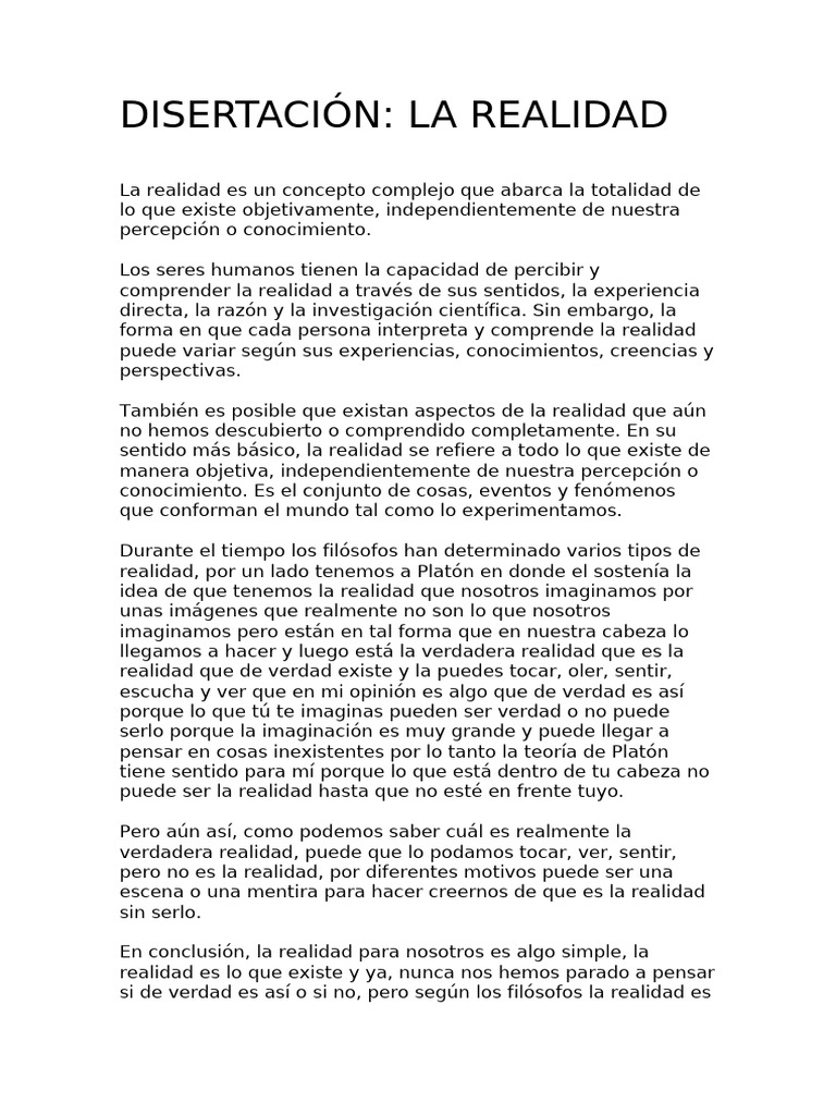 La Complejidad de la Realidad Humana | PDF