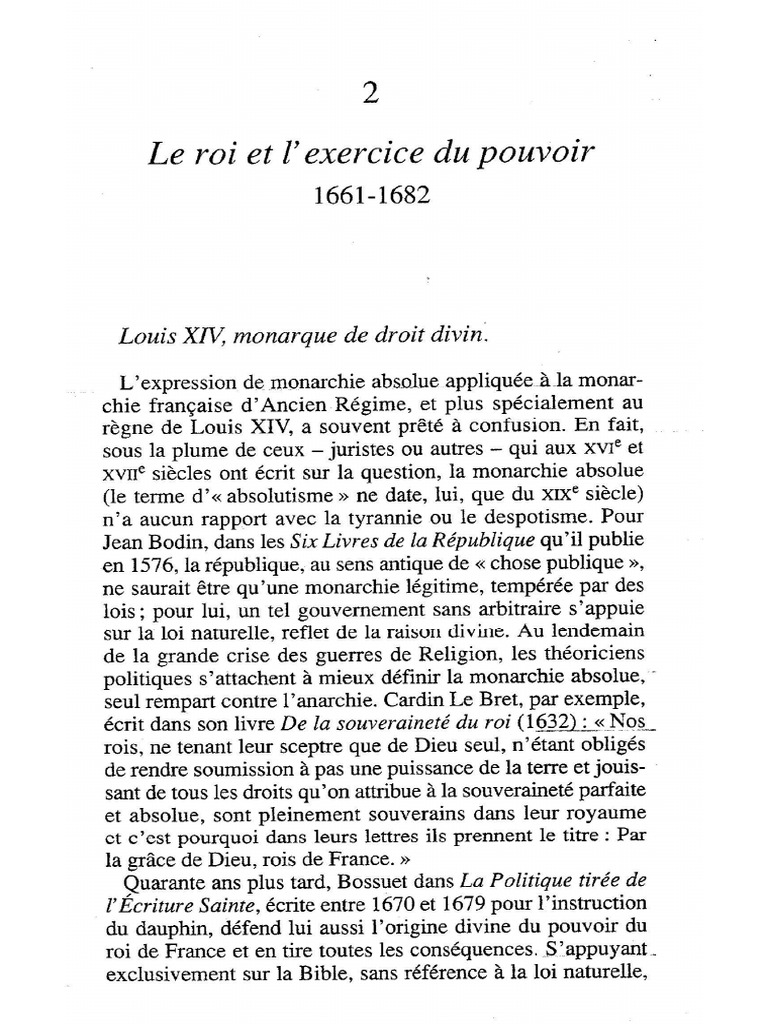 Louis XIV, Monarque de Droit Divin | PDF